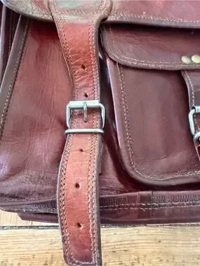 Bags | Vintage Brown Leather Messenger Bag | Poshmark